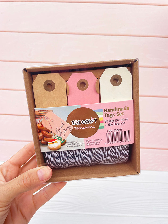 Set de 30 Tags + Hilo Encerado Ibi Craft – Papelería Roma